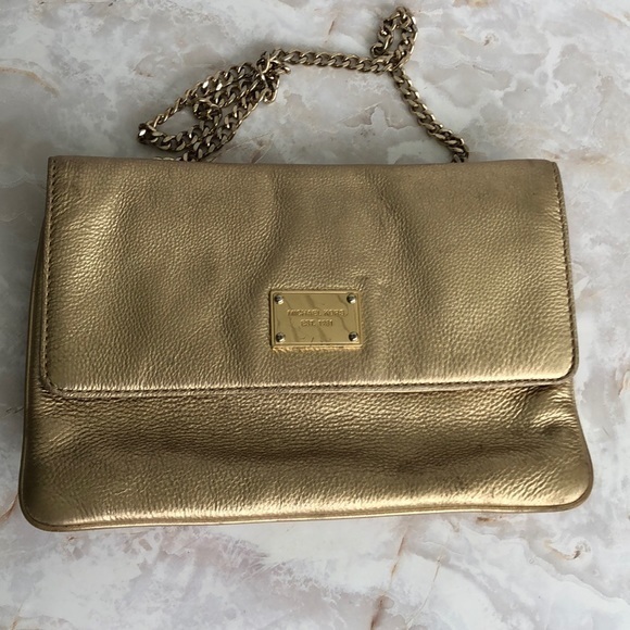 Michael Kors | Bags | Michael Kors Metallic Gold Shoulder Bag Me | Poshmark